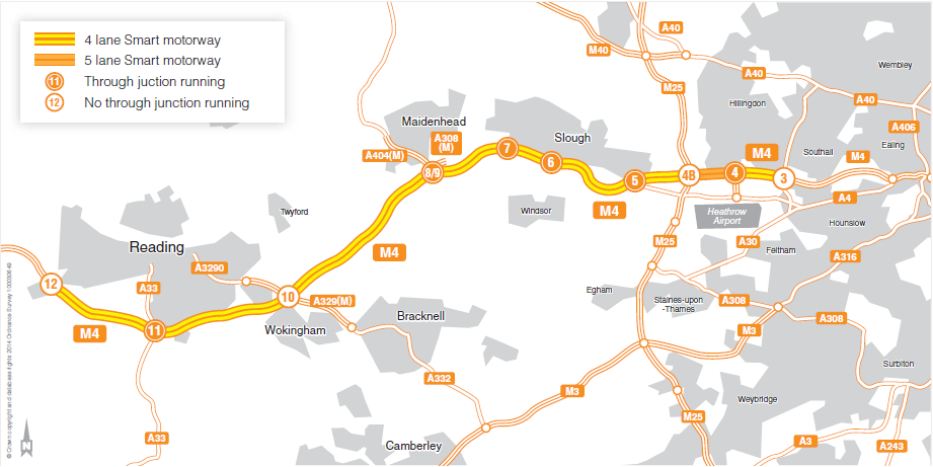 M4 smart motorway map - New Civil Engineer