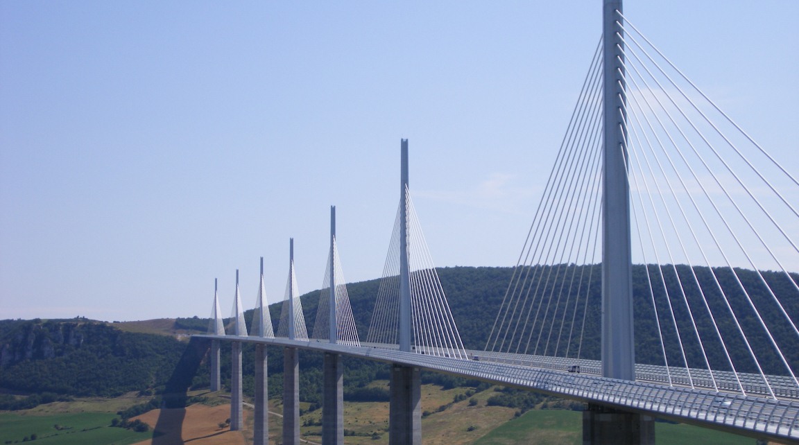 Millau Viaduct And Eiffel Tower