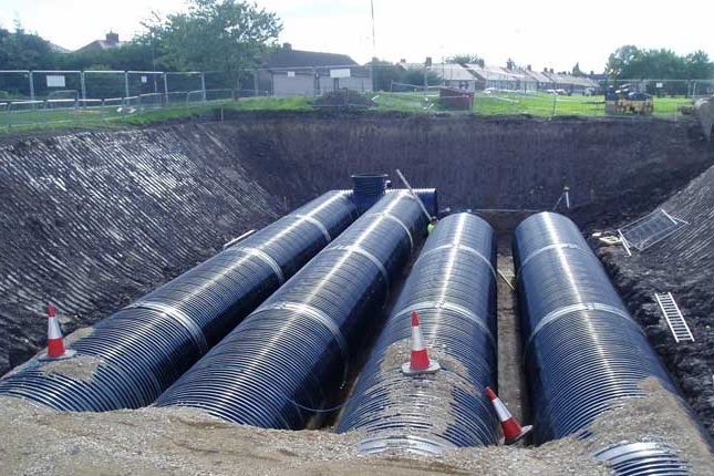 Flood tank installed at £7.5M roundabout | New Civil Engineer