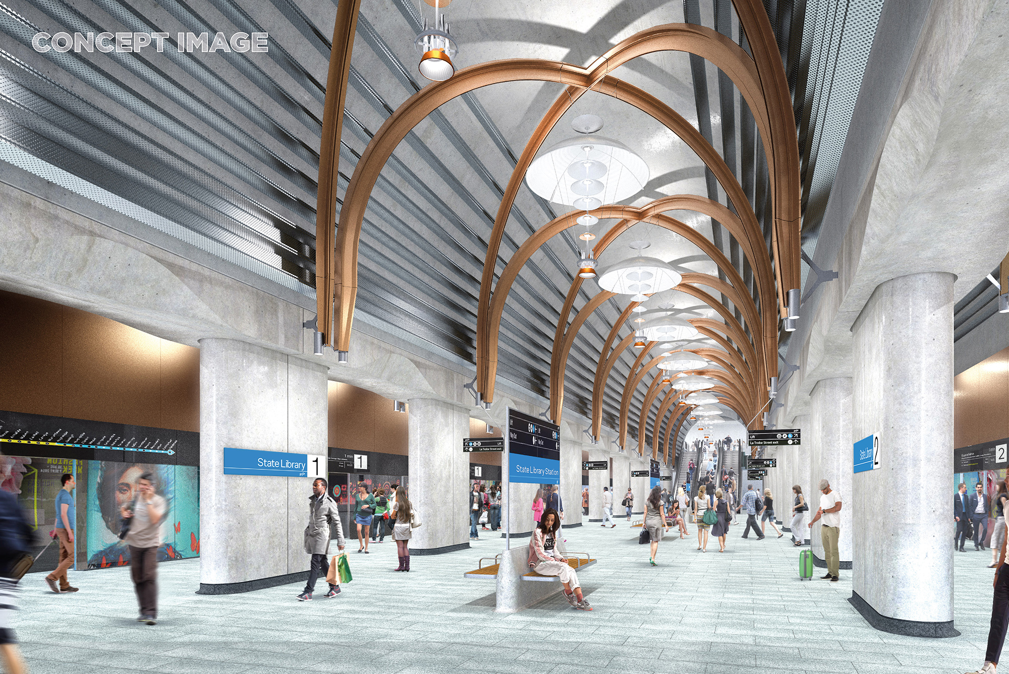 Gallery | Melbourne's new metro stations revealed | New Civil Engineer