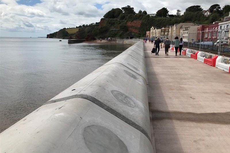 First section of Dawlish sea wall opened | New Civil Engineer
