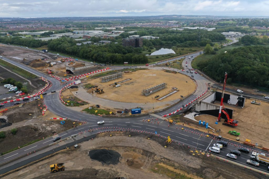 Bridge beam milestone for A19 roundabout upgrade | New Civil Engineer