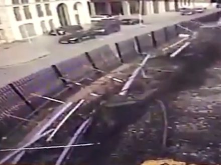 Watch: Wall collapses during Network Rail work on Nine Elms viaduct ...