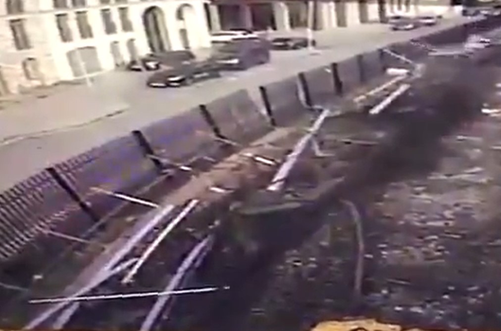 Watch: Wall collapses during Network Rail work on Nine Elms viaduct ...