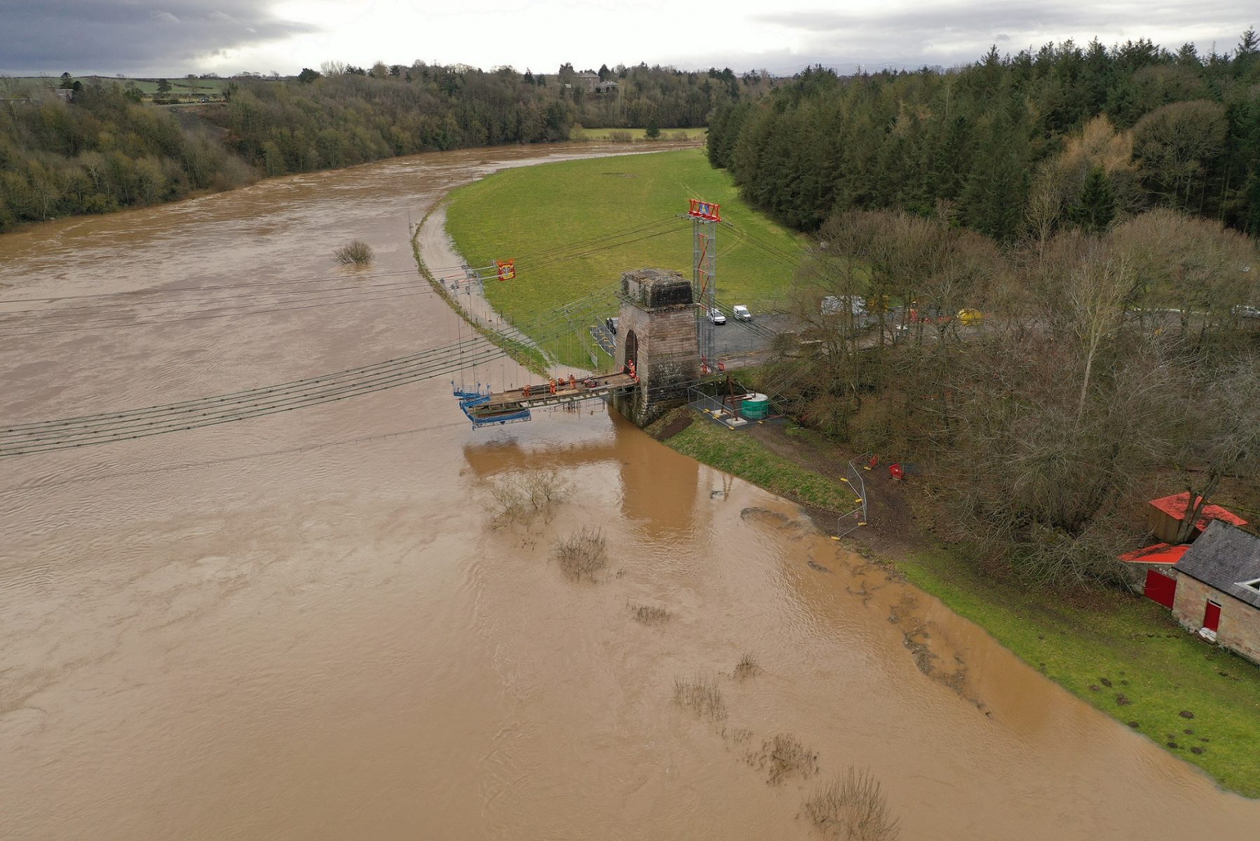 Historic Scotland-England bridge dismantled as part of ongoing repairs ...