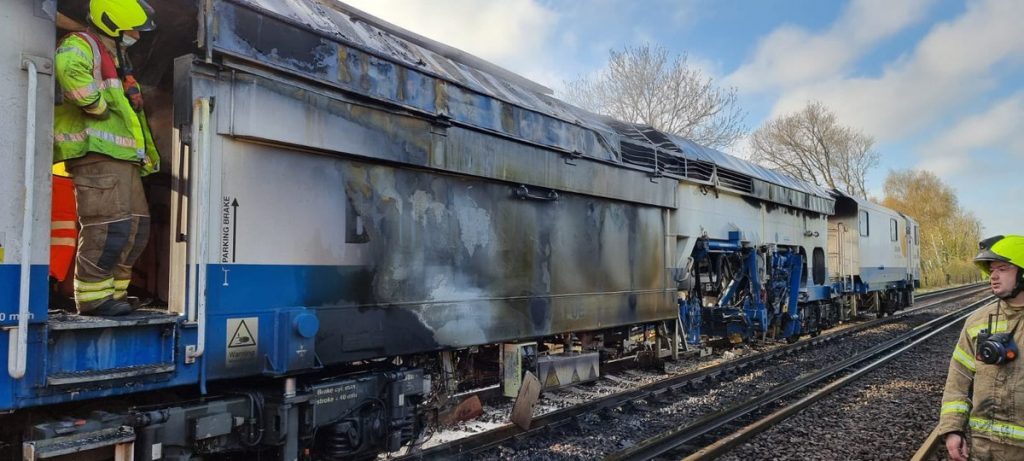 Network Rail engineering train bursts into flames | New Civil Engineer