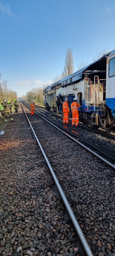 Network Rail engineering train bursts into flames | New Civil Engineer