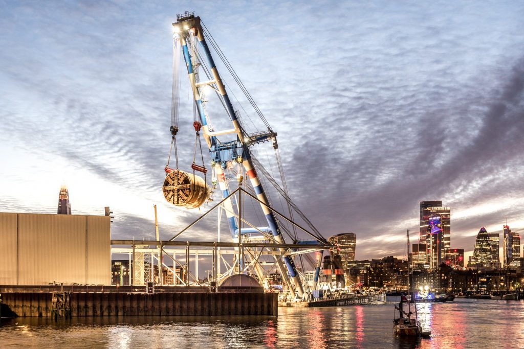 700t Tideway TBM hoisted above ground following work on London’s Super ...
