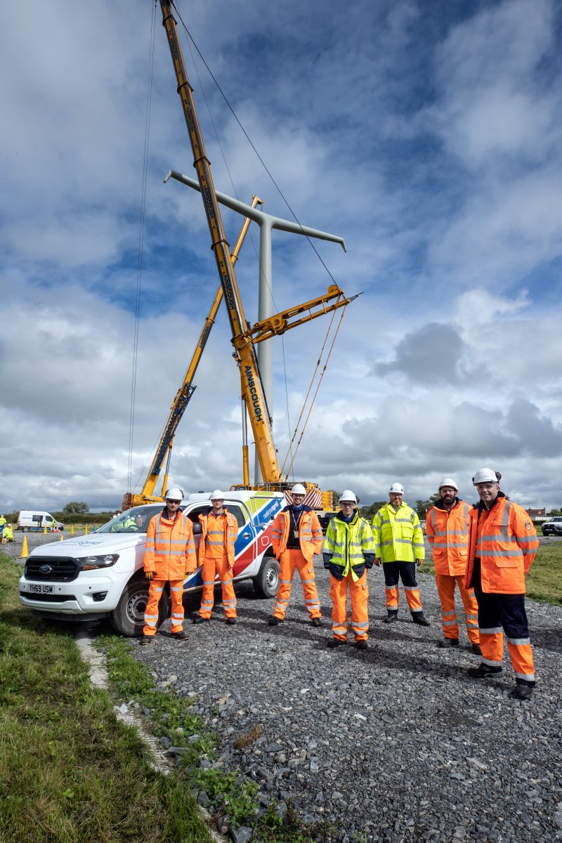 Balfour erects world’s first T-shaped electricity pylon for Hinkley ...