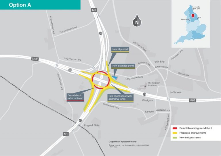 3 design options tabled for National Highways’ M1/M62 junction upgrade ...