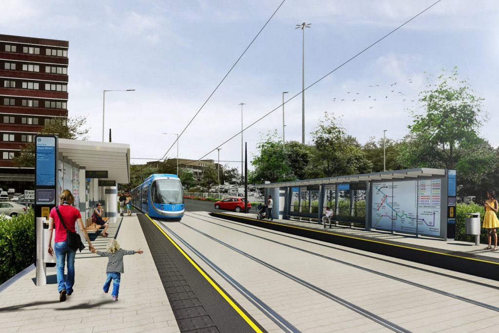 First section of rail installed for West Midlands Metro extension | New ...