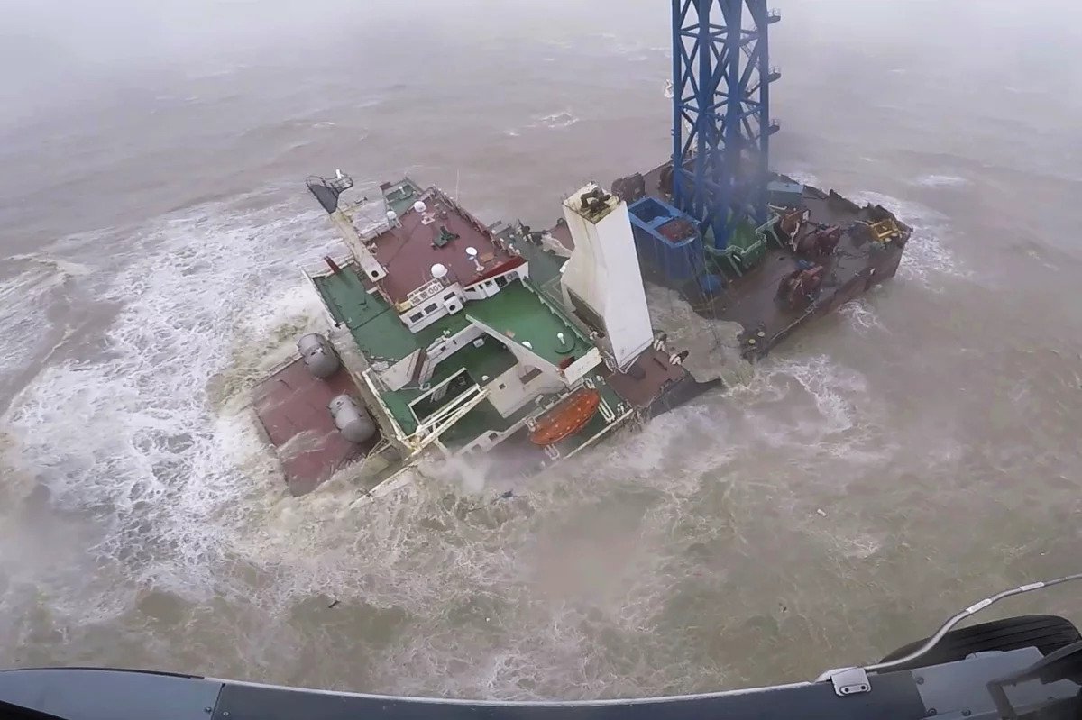 Dozens feared dead after floating crane sinks during offshore wind ...