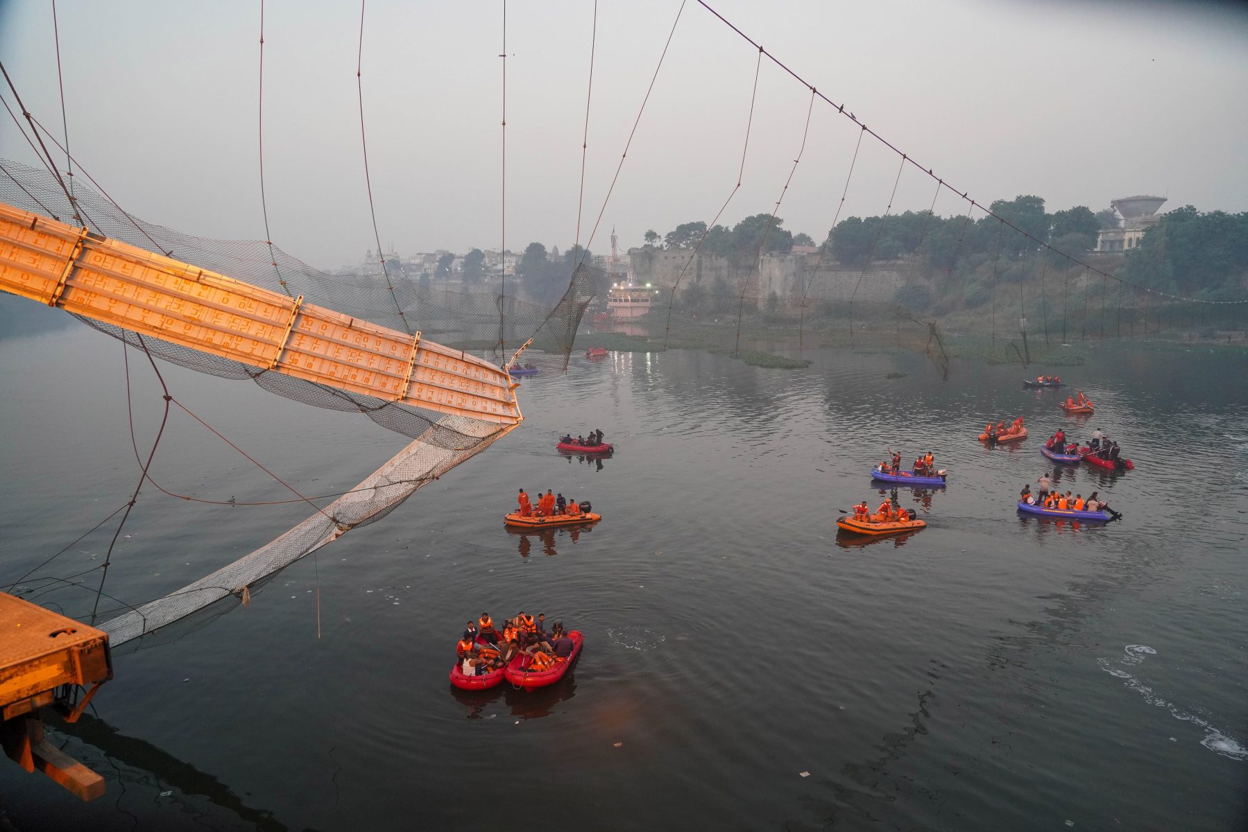 India bridge collapse kills at least 140 people just days after ...
