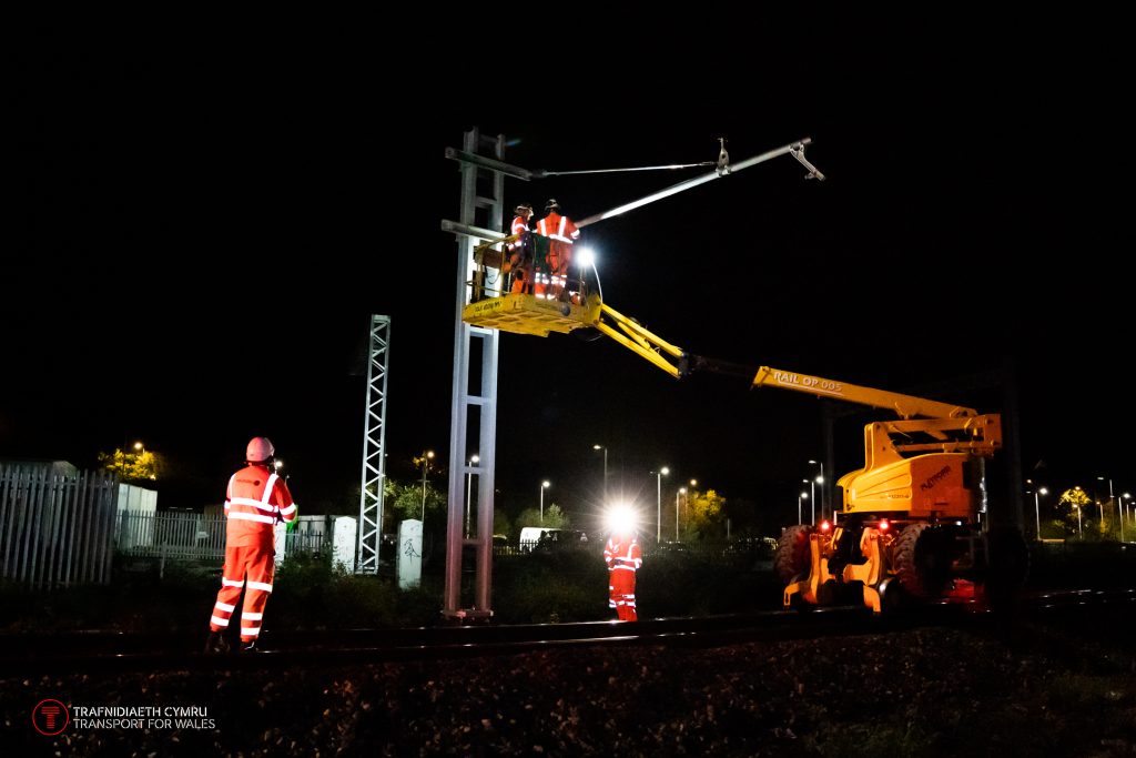 Overhead power lines installed for South Wales Metro | New Civil Engineer