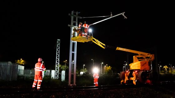 Overhead power lines installed for South Wales Metro | New Civil Engineer