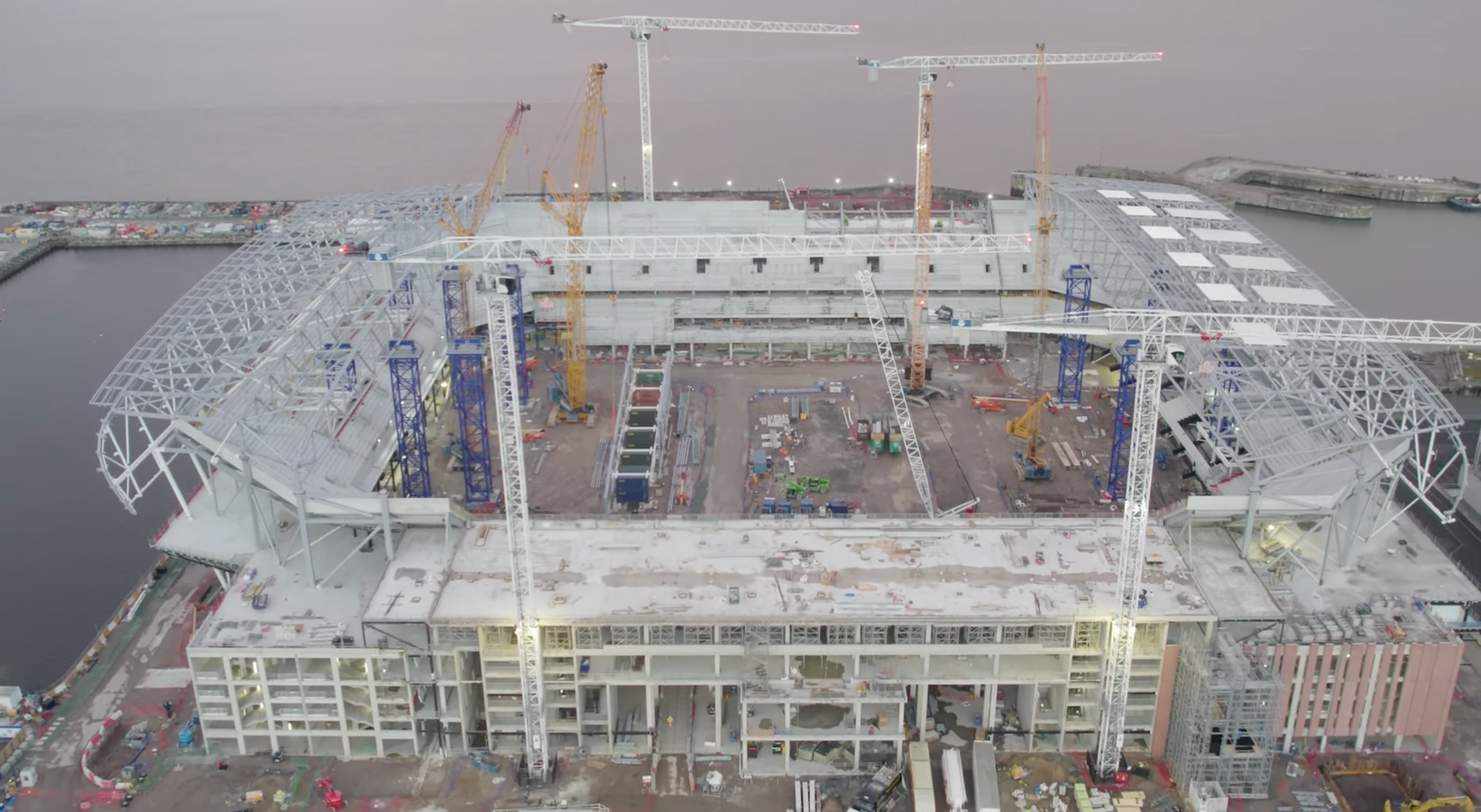 Primary concrete build completed on new Everton Stadium | New Civil ...
