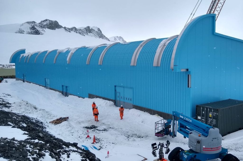 Exterior of Antarctica's new Rothera Research Station building complete ...