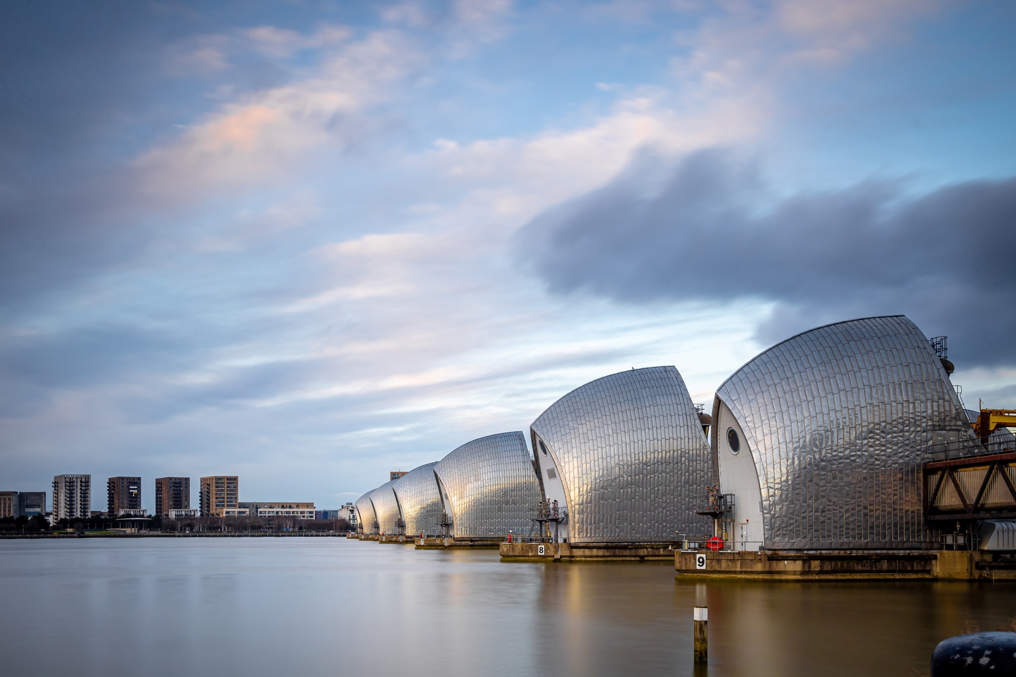Thames River Flood Before And After Thames Barrier: Protecting London