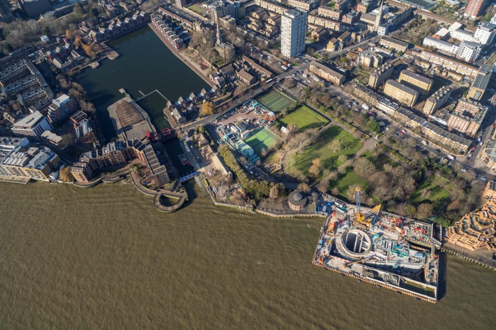Tideway | Aerial photos show scale of above-ground work on super sewer ...