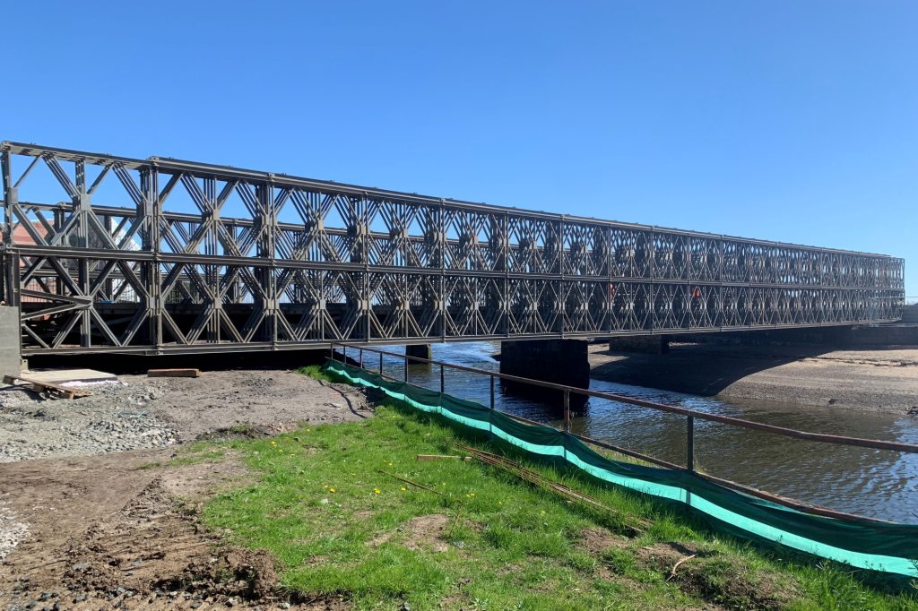 Temporary road bridge opened in Leven to enable next phase of rail ...