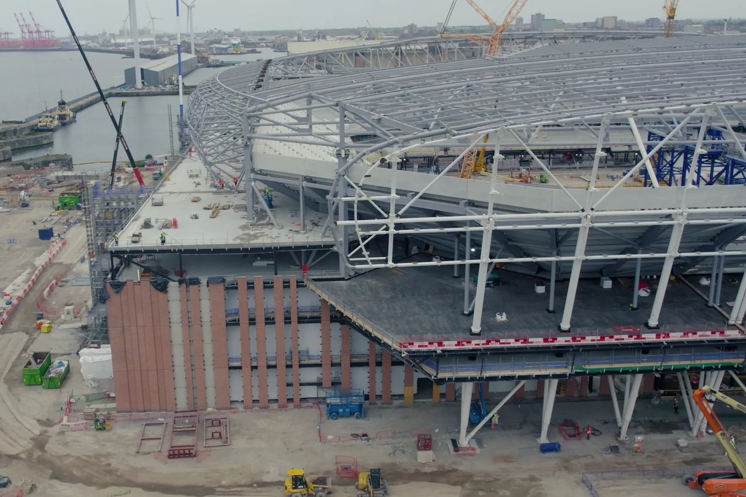 Barrel Roof Construction New Everton Stadium Phase Begins As