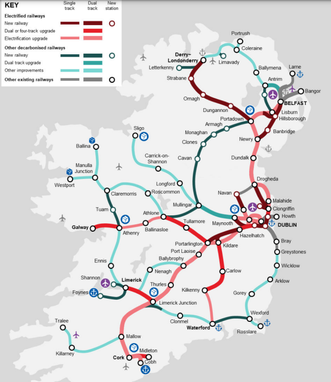 New rail lines eyed in £31bn Republic and Northern Ireland vision | New ...