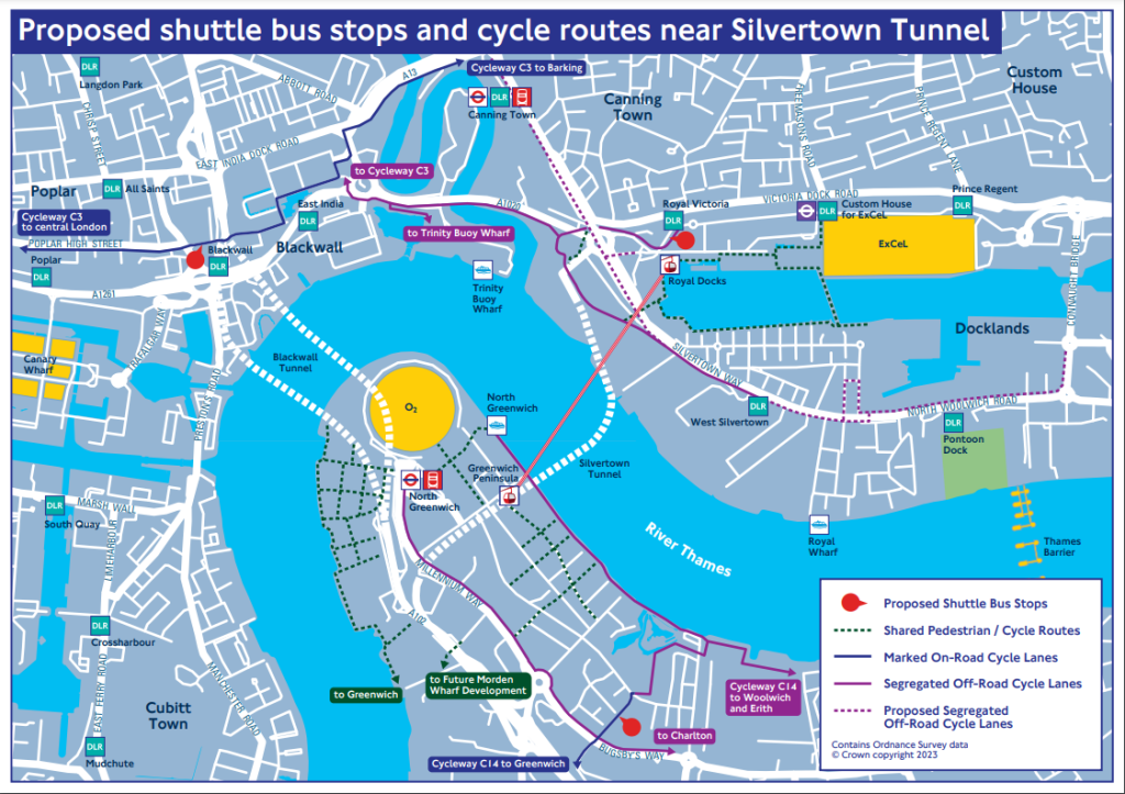 Silvertown Tunnel cycle shuttle bus proposal revealed as TBM enters ...