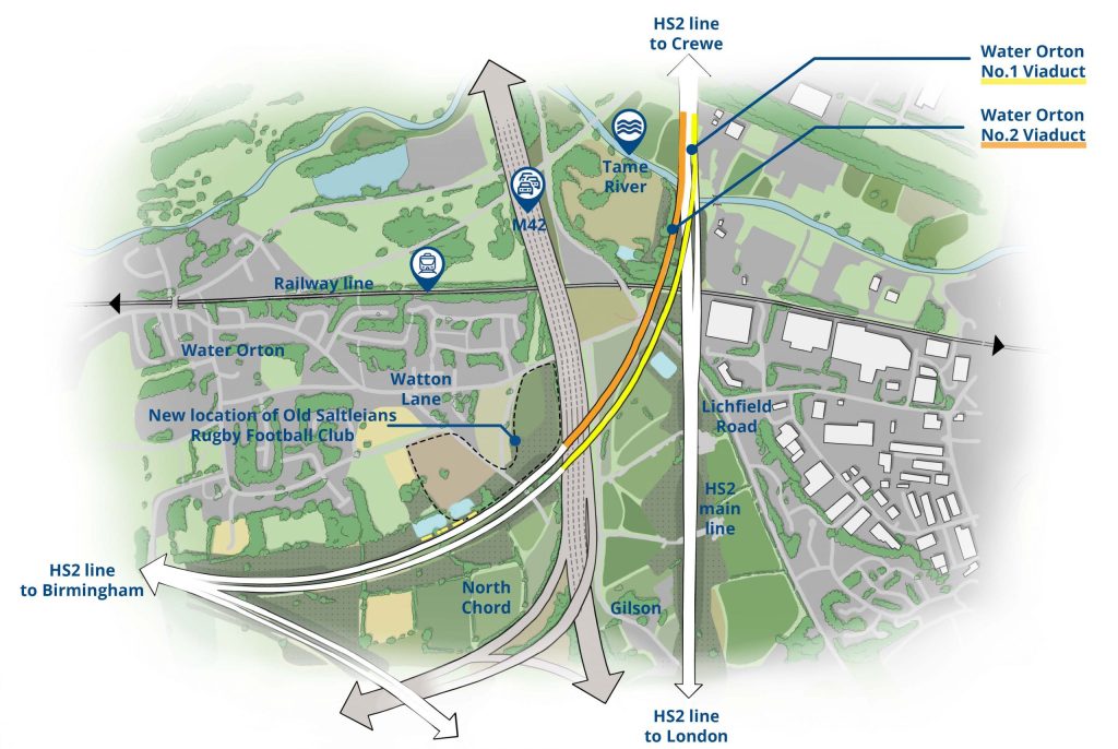 HS2 | First 18m tall pier for Water Orton viaducts completed | New ...