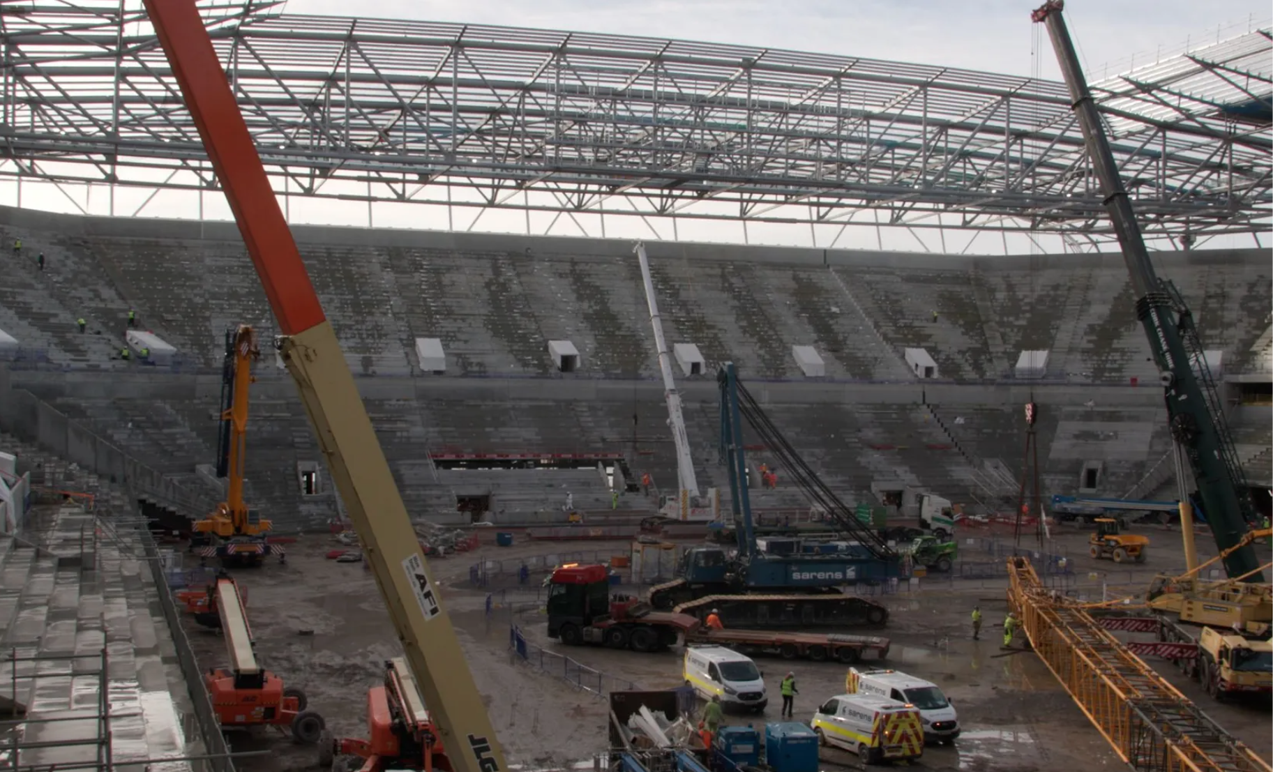 Everton Stadium | Steep-tiered south stand visible among key ...