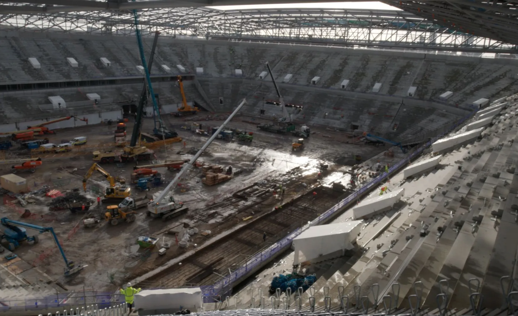 Everton Stadium | Steep-tiered south stand visible among key ...
