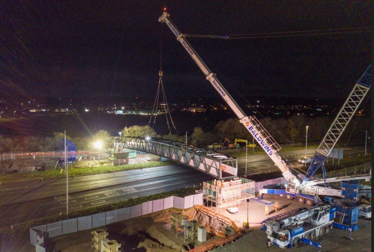 New 55m bridge lifted into place over A5 in Shropshire | New Civil Engineer