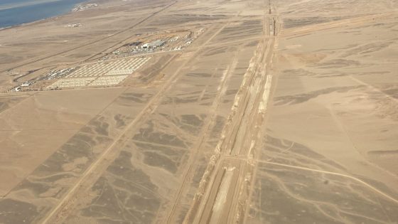 Aerial photos show development of 170km long Saudi Arabia city The Line ...