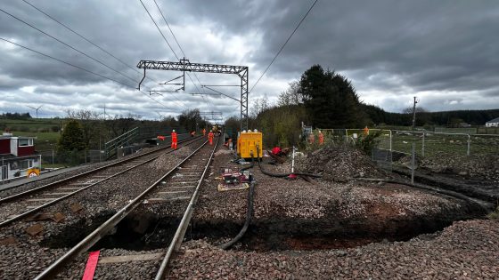 Scottish railway ground collapse due to ‘significant’ natural spring ...
