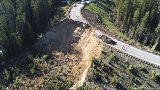 Mountain pass in Wyoming suffers ‘catastrophic’ collapse and mudslides ...
