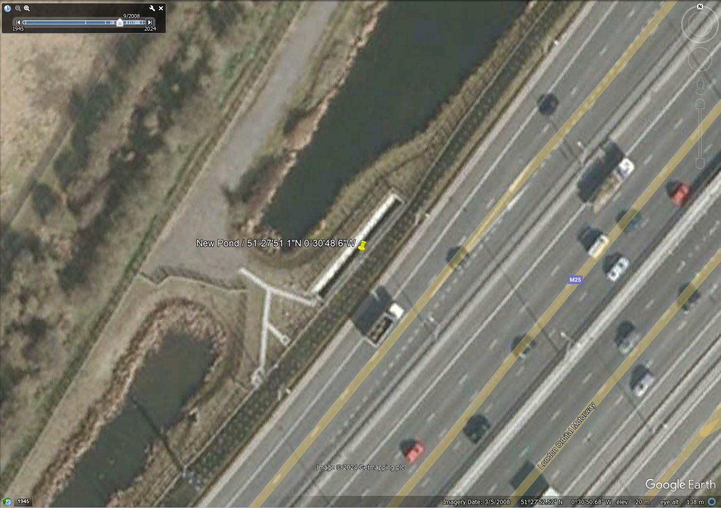 Mapped: Aerial imagery shows M25 runoff ponds have not been maintained ...