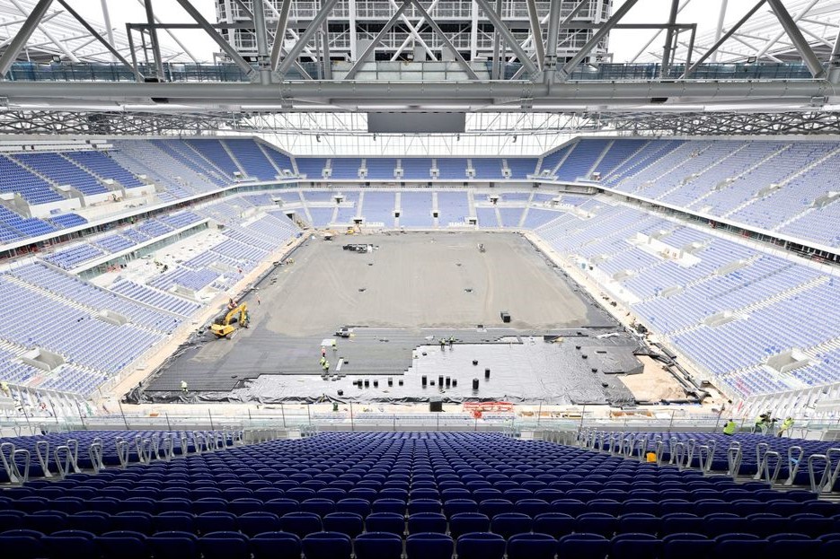 Everton Stadium | Playing surface construction progresses with gravel ...