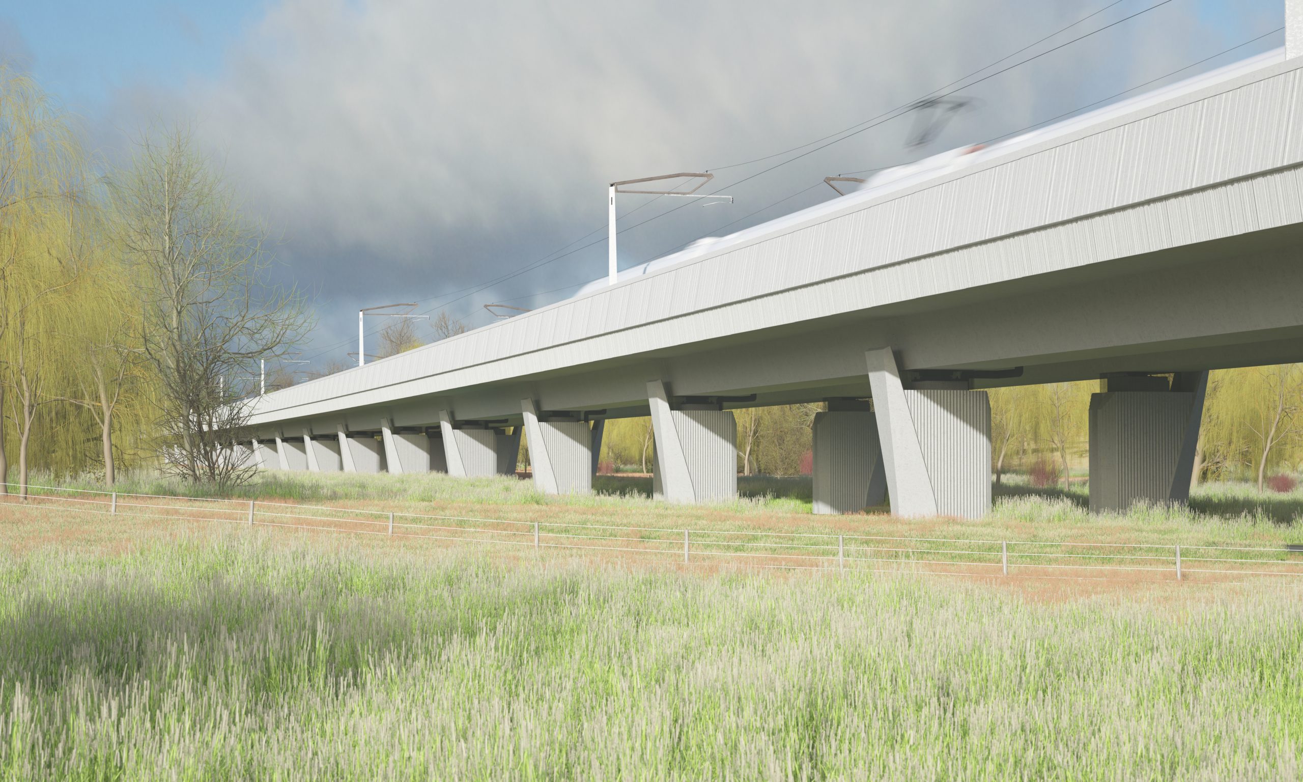 HS2 | Assembly of precast elements into 515m-long Edgcote viaduct ...