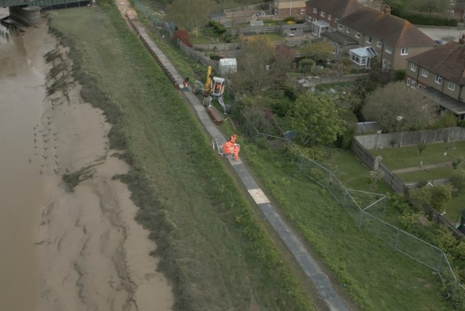 Construction moves ahead on challenging East Sussex coastal flood ...