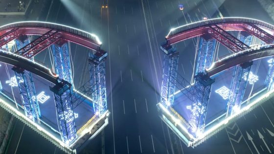 China rotates two halves of 231m long bridge into place over major ...