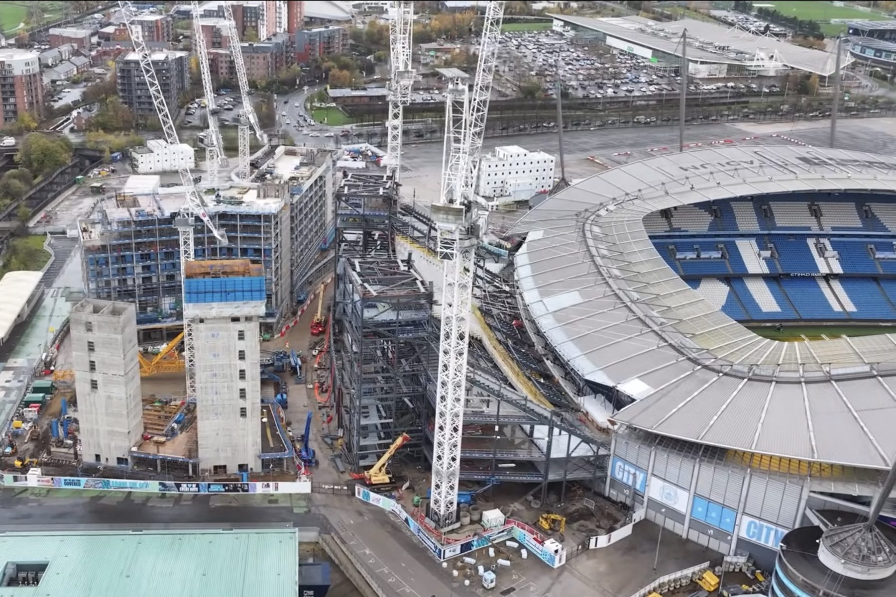Manchester City stadium expansion milestone as new section bolted on ...