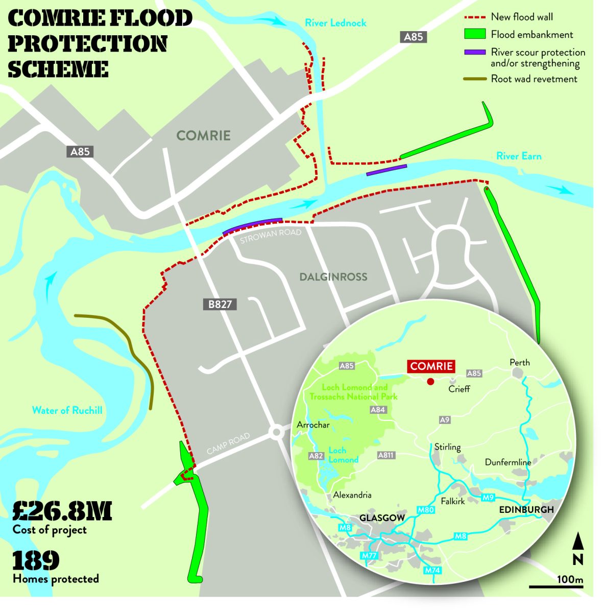 How a flood-prone Scottish village will be protected from three rivers ...