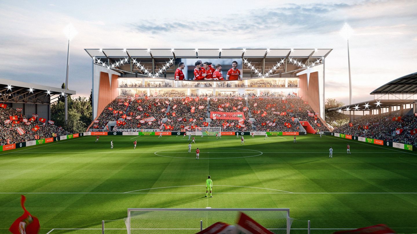 Imagery and plans unveiled for Wrexham AFC’s new 5,500 capacity Kop Stand | New Civil Engineer