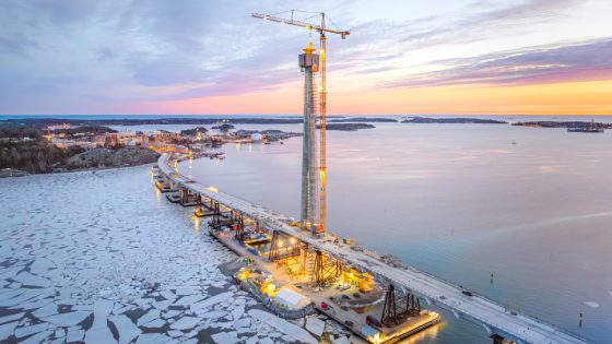 Construction of Finland’s biggest bridge sees completion of 135m-tall ...