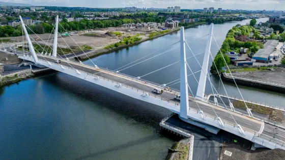 £117M twin-leaf opening road bridge across River Clyde opens to traffic ...