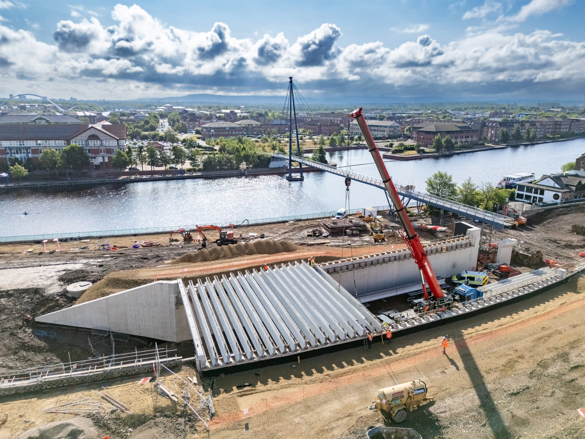 55m-wide land bridge takes shape at £23M Stockton Waterfront urban park ...