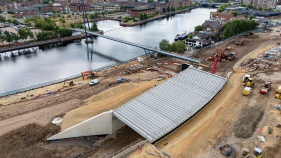 55m-wide land bridge takes shape at £23M Stockton Waterfront urban park ...