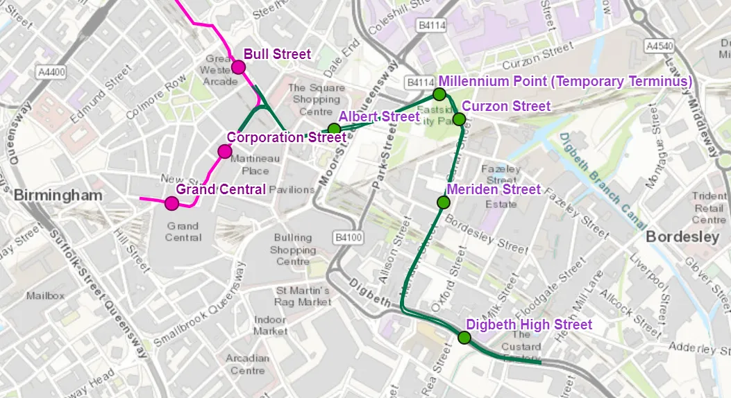 Trams complete first track test on West Midlands Metro Eastside ...