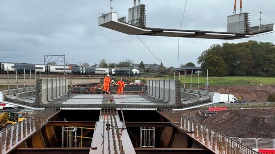 Structure completed on new £60M West Coast Main Line bridge over M6 ...