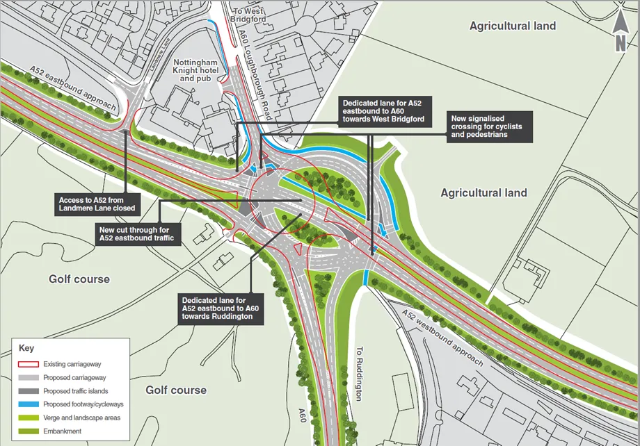 Nottingham A52 major roundabouts upgrade to progress after public ...