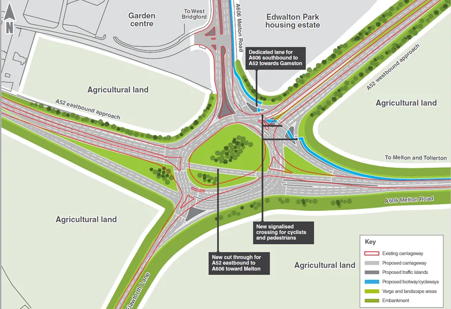 Nottingham A52 major roundabouts upgrade to progress after public ...